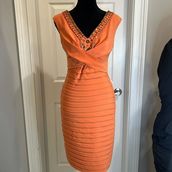 Adrianna Papell | Dresses | Adrianna Papell Rustic Orange Dress Size 4 ...